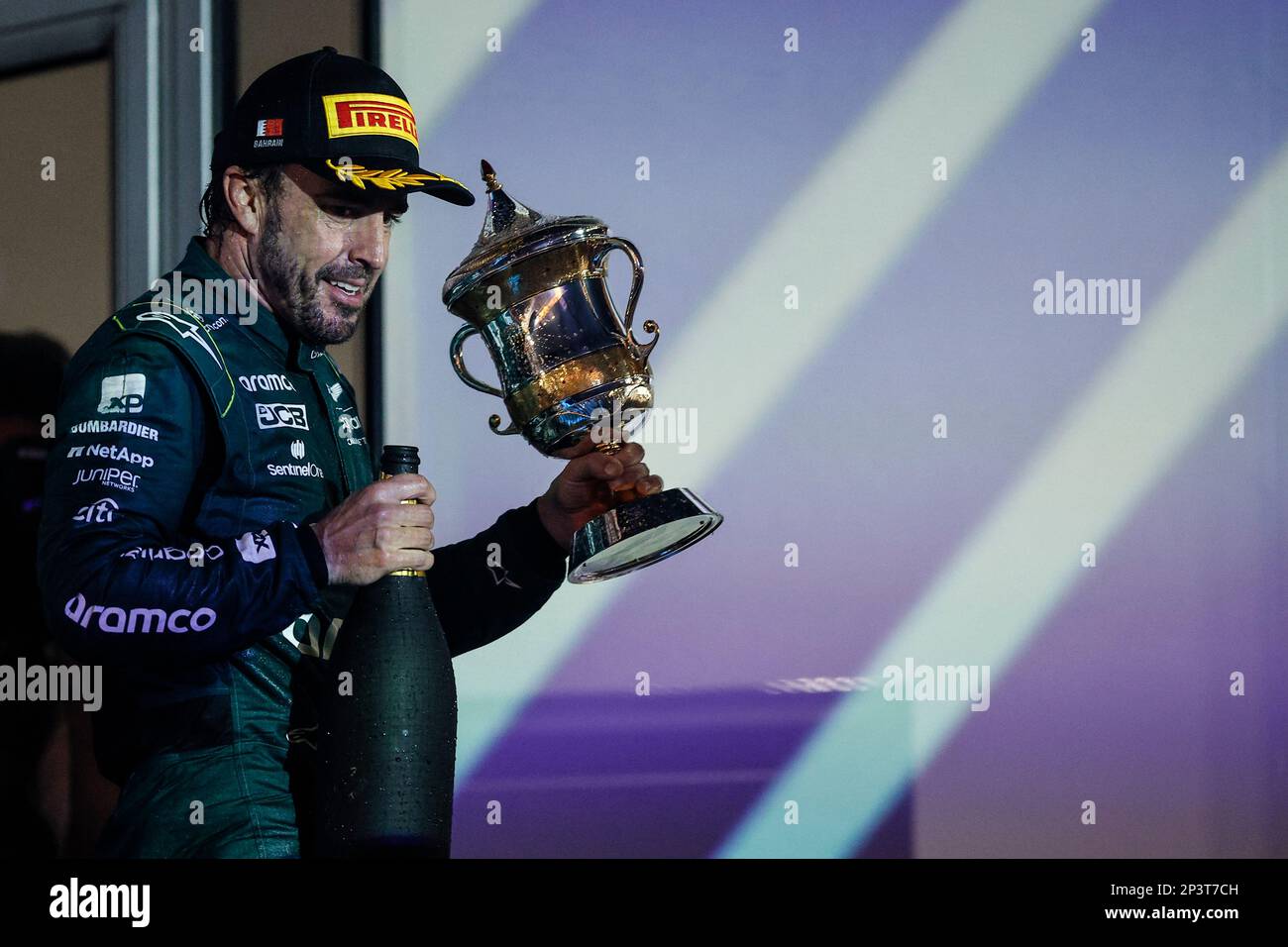 ALONSO Fernando (spa), Aston Martin F1 Team AMR23, portrait celebrates ...