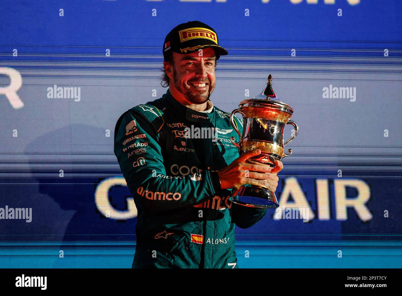 ALONSO Fernando (spa), Aston Martin F1 Team AMR23, portrait celebrates ...