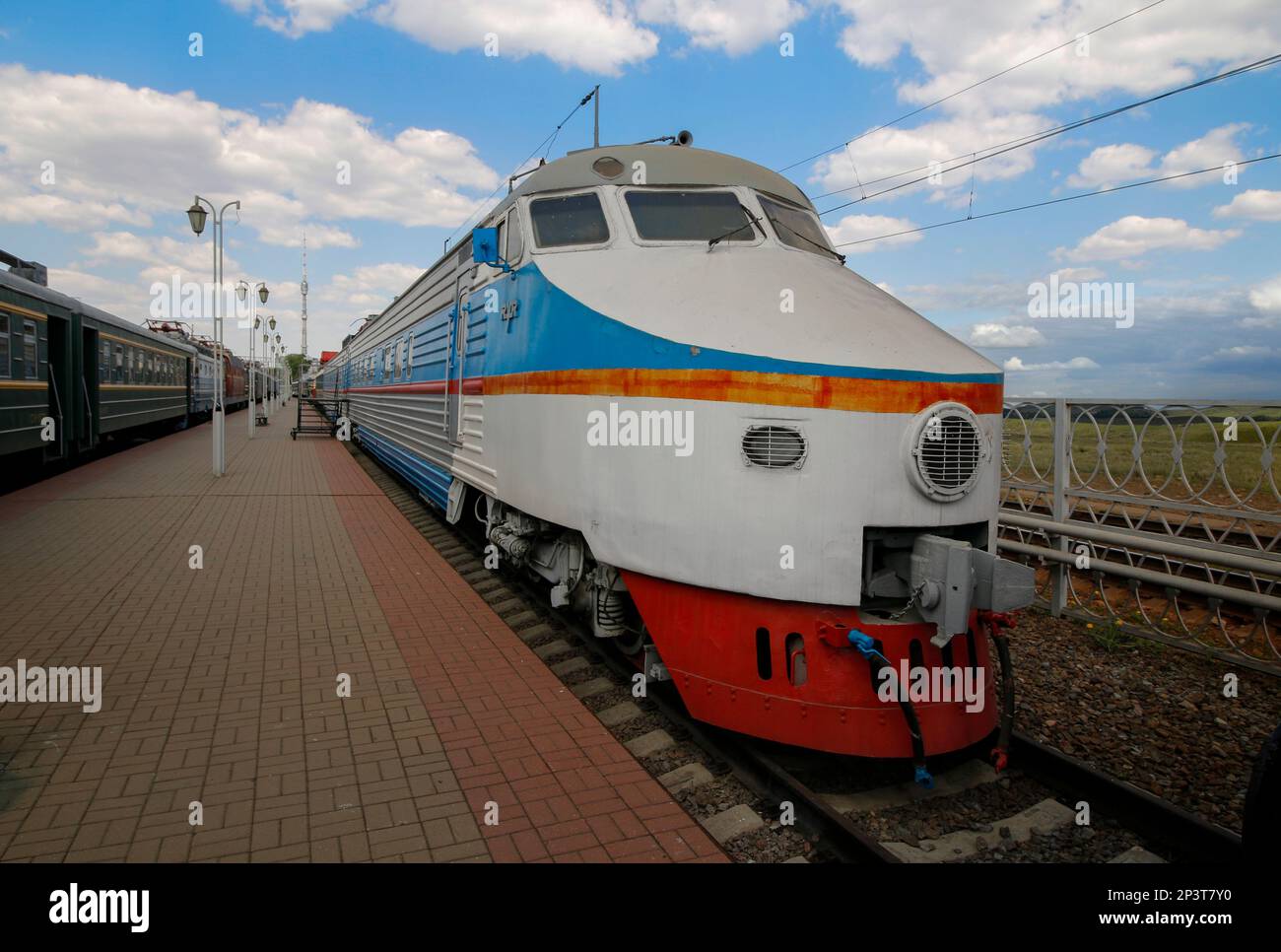 The Soviet ER200 was an electric train built in Riga. Seen here at the ...