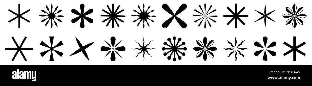 Asterisk icons set. Vector illustration isolated on white background ...