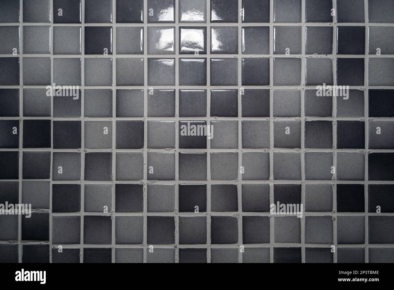 Gray mosaic ceramic tile surface wall background backdrop hi-res stock ...
