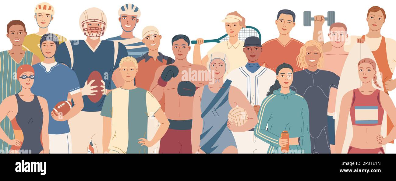 Male and female sports team Stock Vector Images - Alamy