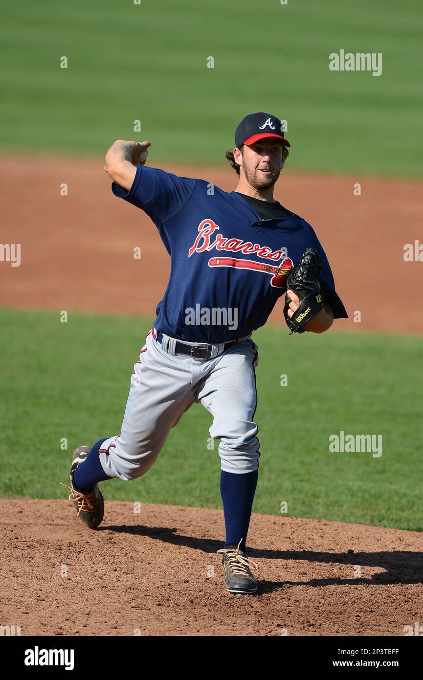 Pitcher AJ Moore (18) of Mountain View High School in Dacula, Georgia ...