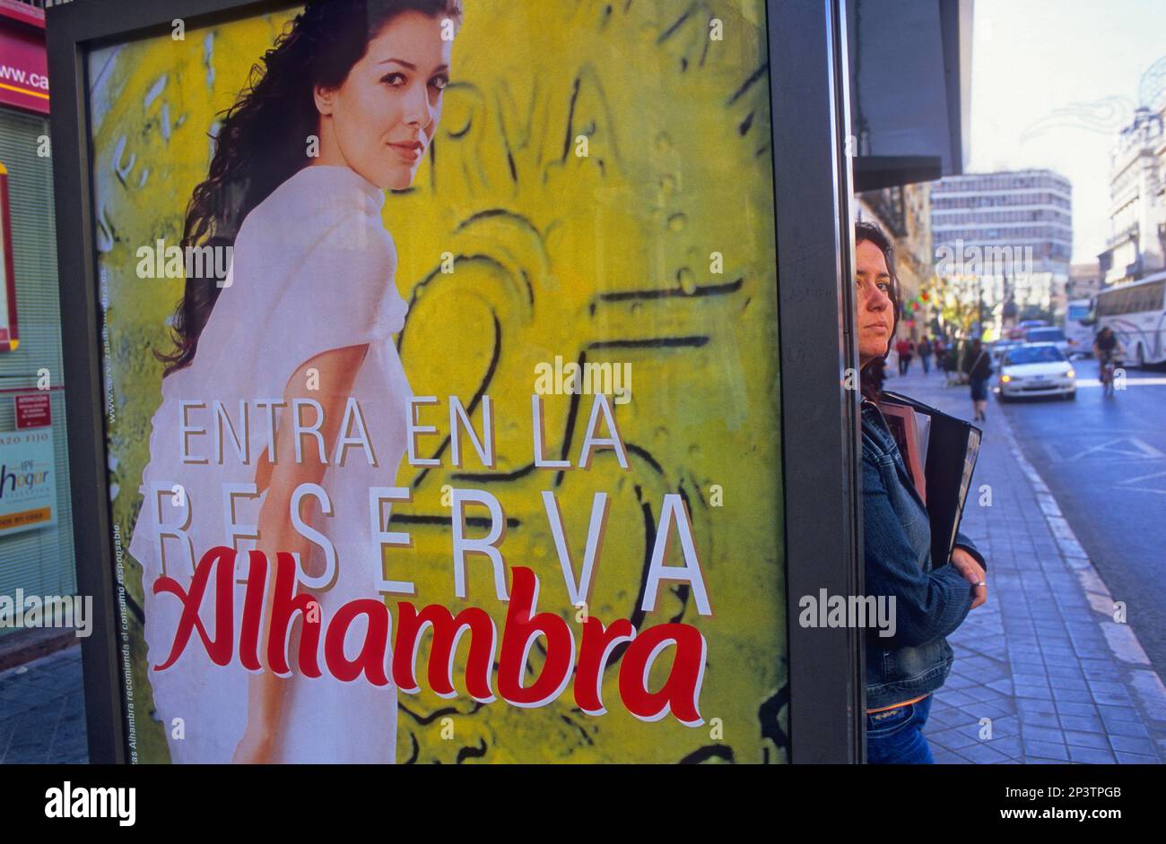 Bus stop in Gran Vía de Colón.Granada. Andalucia, Spain Stock Photo - Alamy
