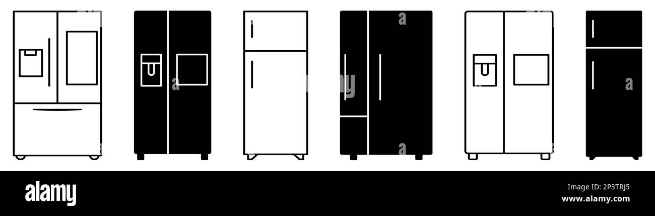 Refrigerator icon set. Vector illustration isolated on white background ...