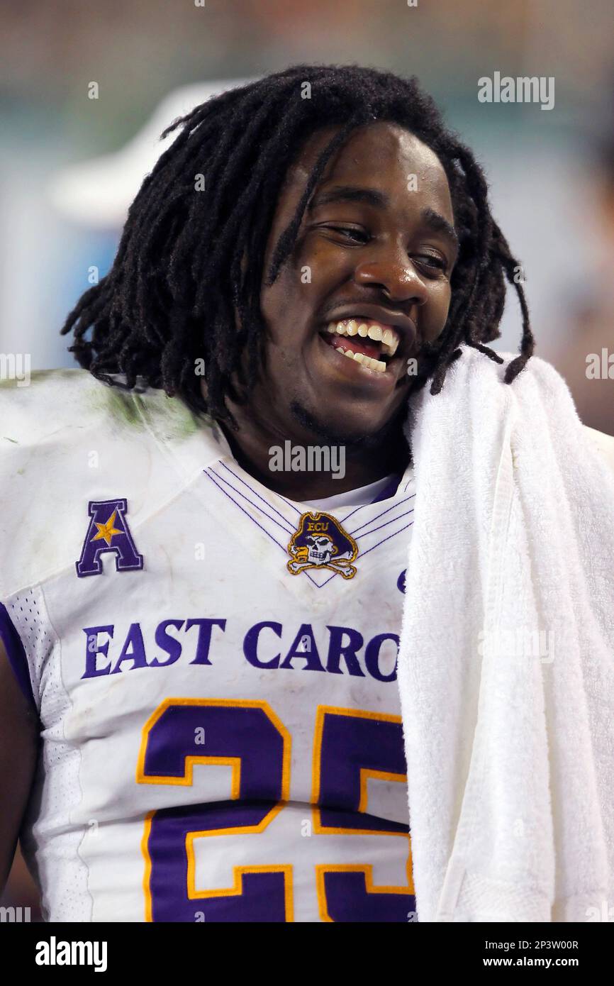 11 OCT 2014: ECU's Breon Allen during the game between the East ...