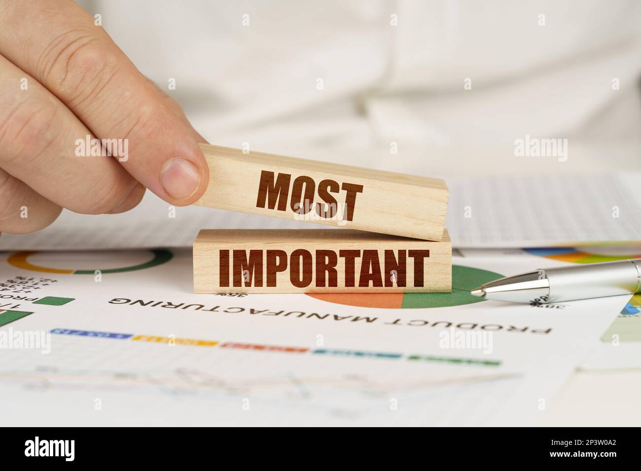 Business concept. On the table are business charts and diagrams in the ...