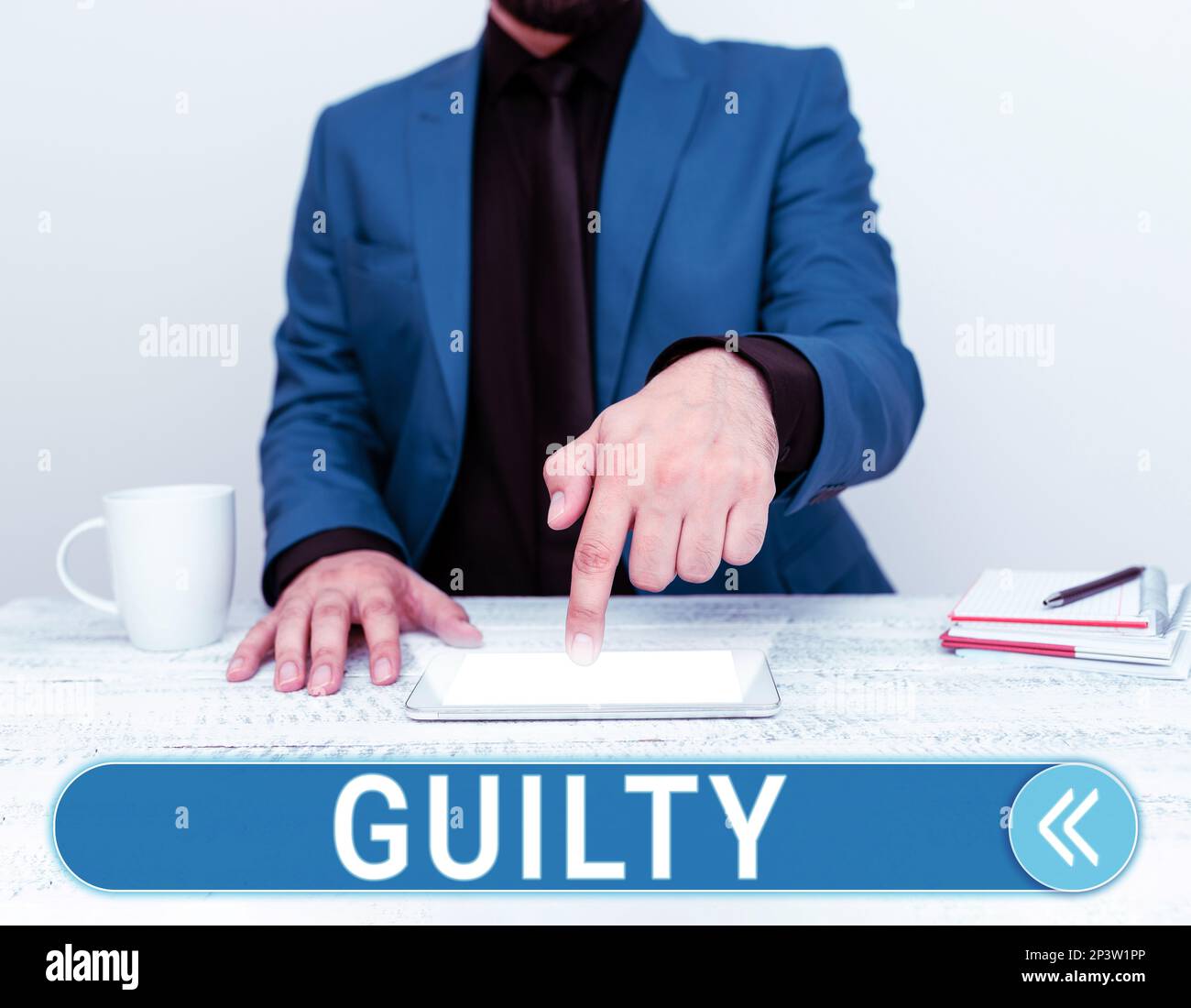 Hand writing sign Guilty. Word Written on culpable of or responsible ...