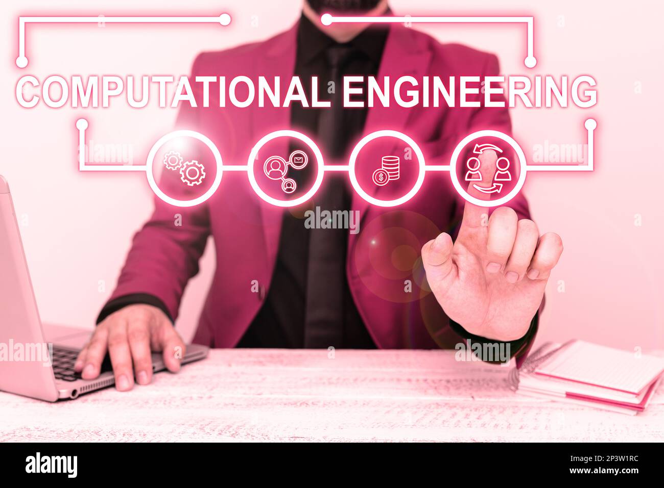 Hand writing sign Computational Engineering. Business showcase Come to ...