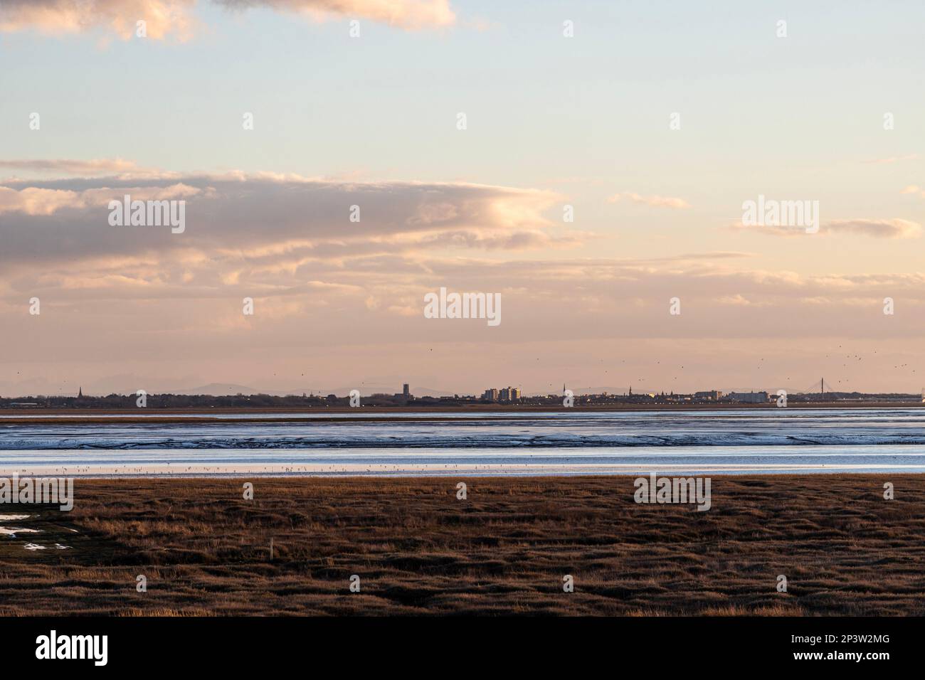 Southport, Salt marsh on the Ribble estuary, Lytham St Annes, Fylde in ...