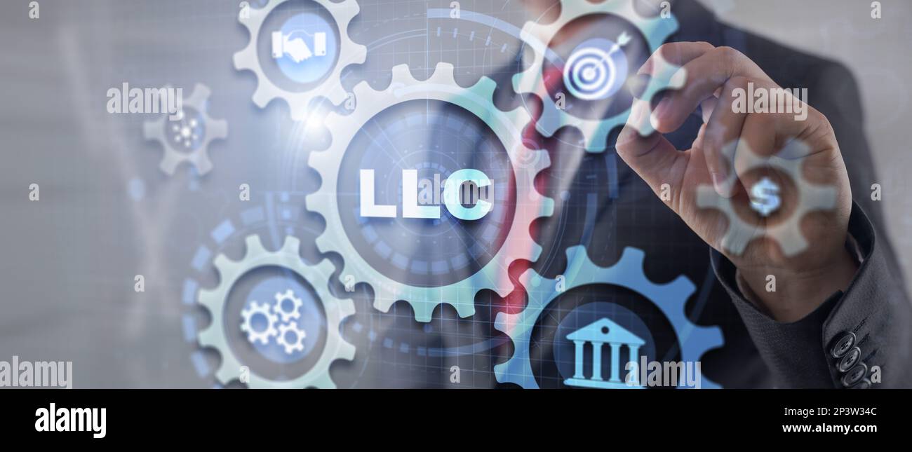 LLC. Limited Liability Company. Universal background for presentation ...