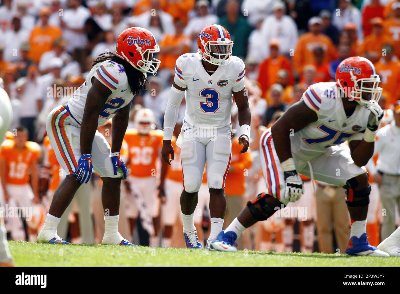 October 04 2014: Florida Gators quarterback Treon Harris (3) calls an ...