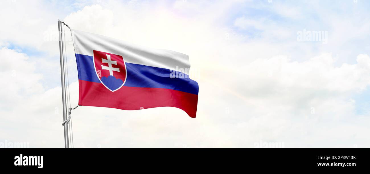 Slovakia country flag realistic hi-res stock photography and images - Alamy