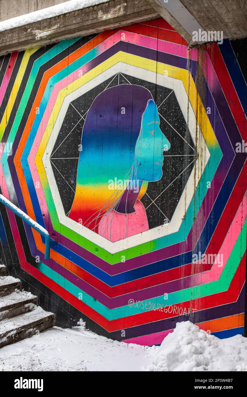 For editorial use only: Mural graffiti by American artist Jose Di ...