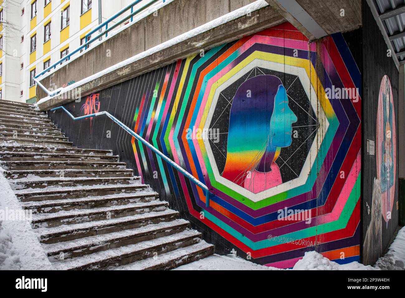 For editorial use only: Mural graffiti by American artist Jose Di ...