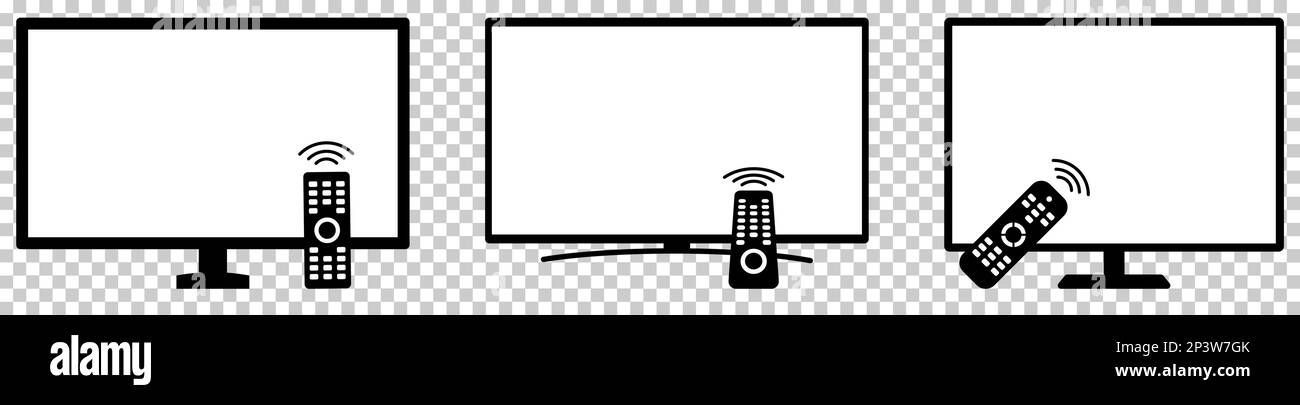 TV with remote control icon set. Design can use for web and mobile app ...