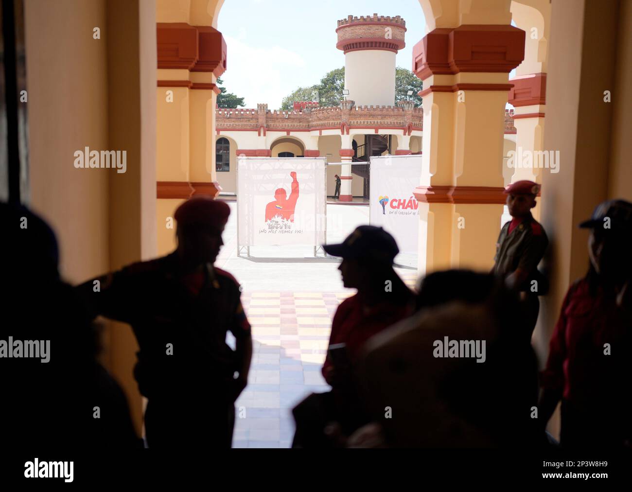 Soldiers guard the tomb of Venezuelan President Hugo Chavez during ...