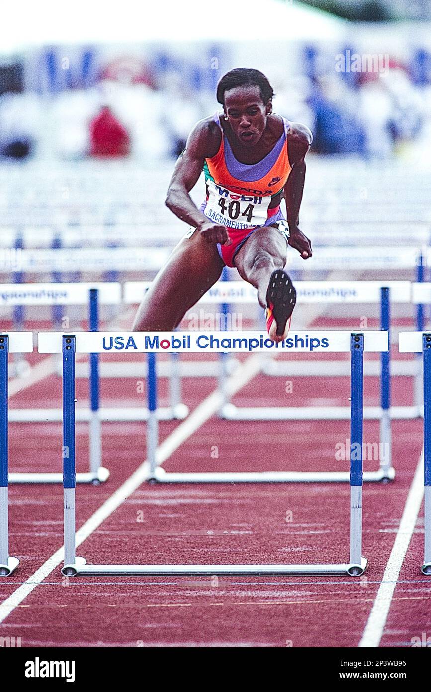 Jackie Joyner-Kersee competing in the Heptathlon at the 1995 USA ...
