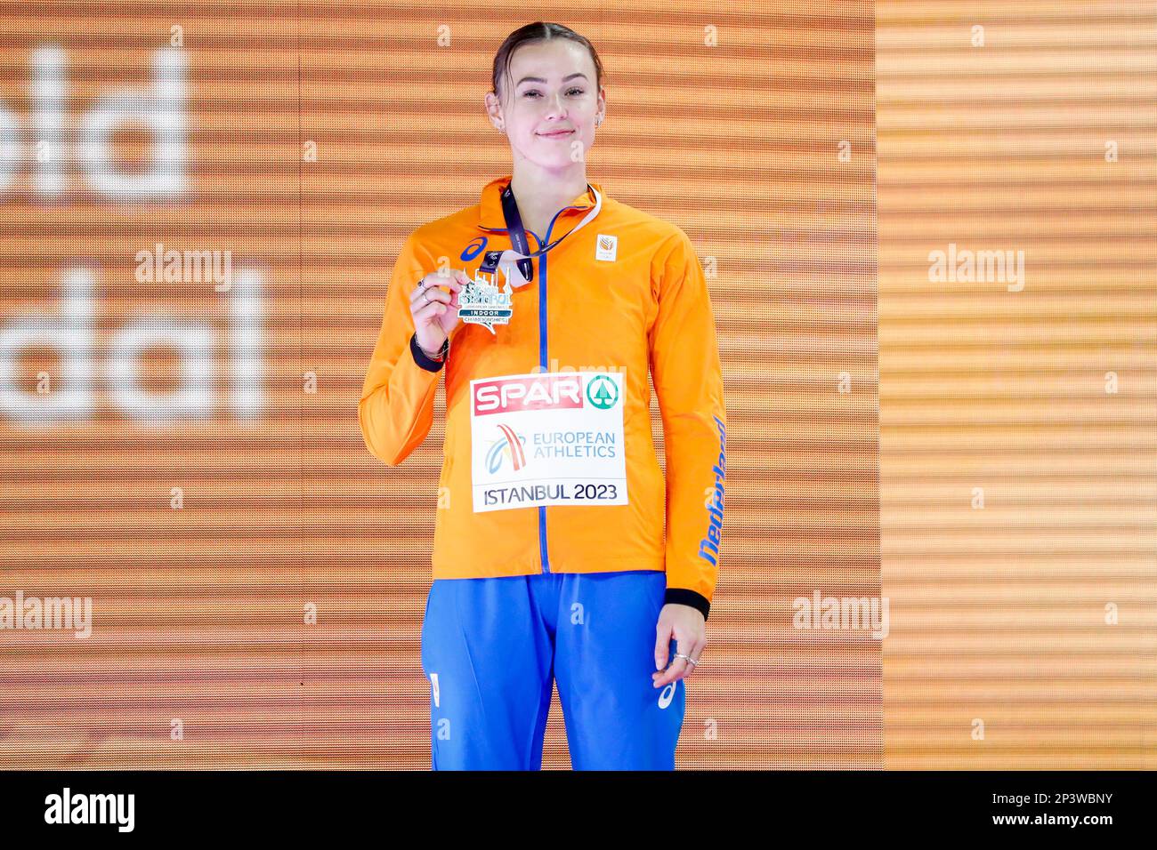 Nadine visser of the netherlands during the podium ceremony after hi-res stock photography and ...