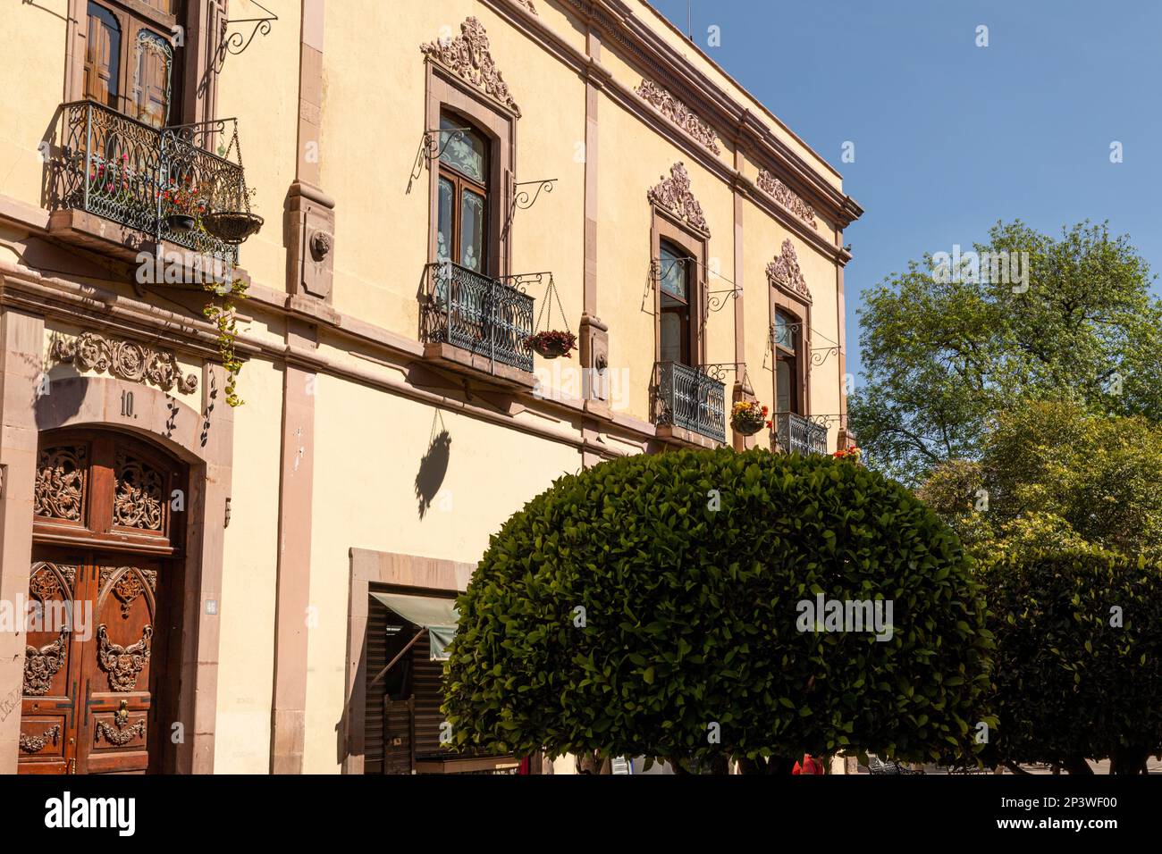 Balconies of Queretaro, Mexico Stock Photo - Alamy