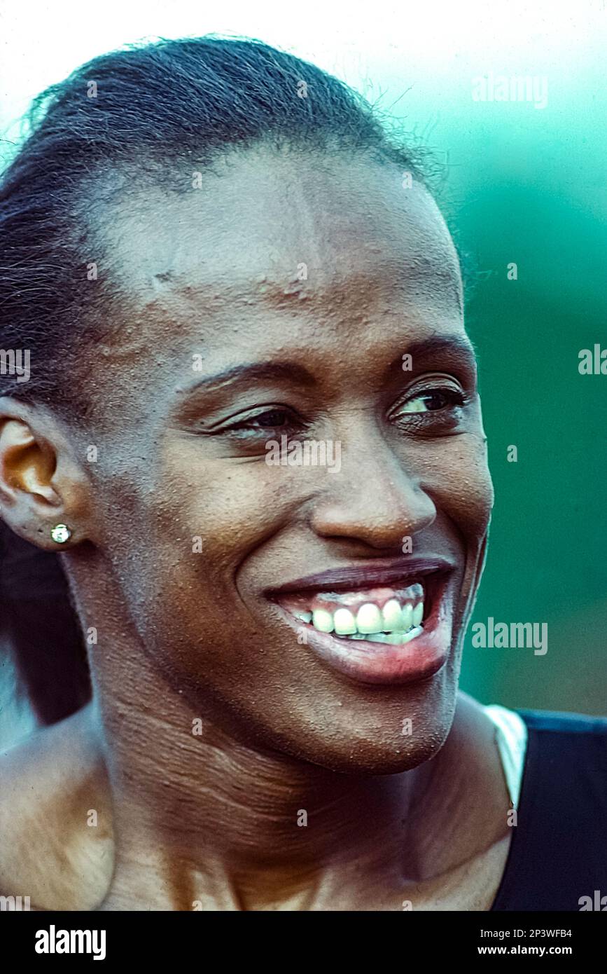Jackie Joyner-Kersee competing at the 1990 US Olympic Festival Stock ...