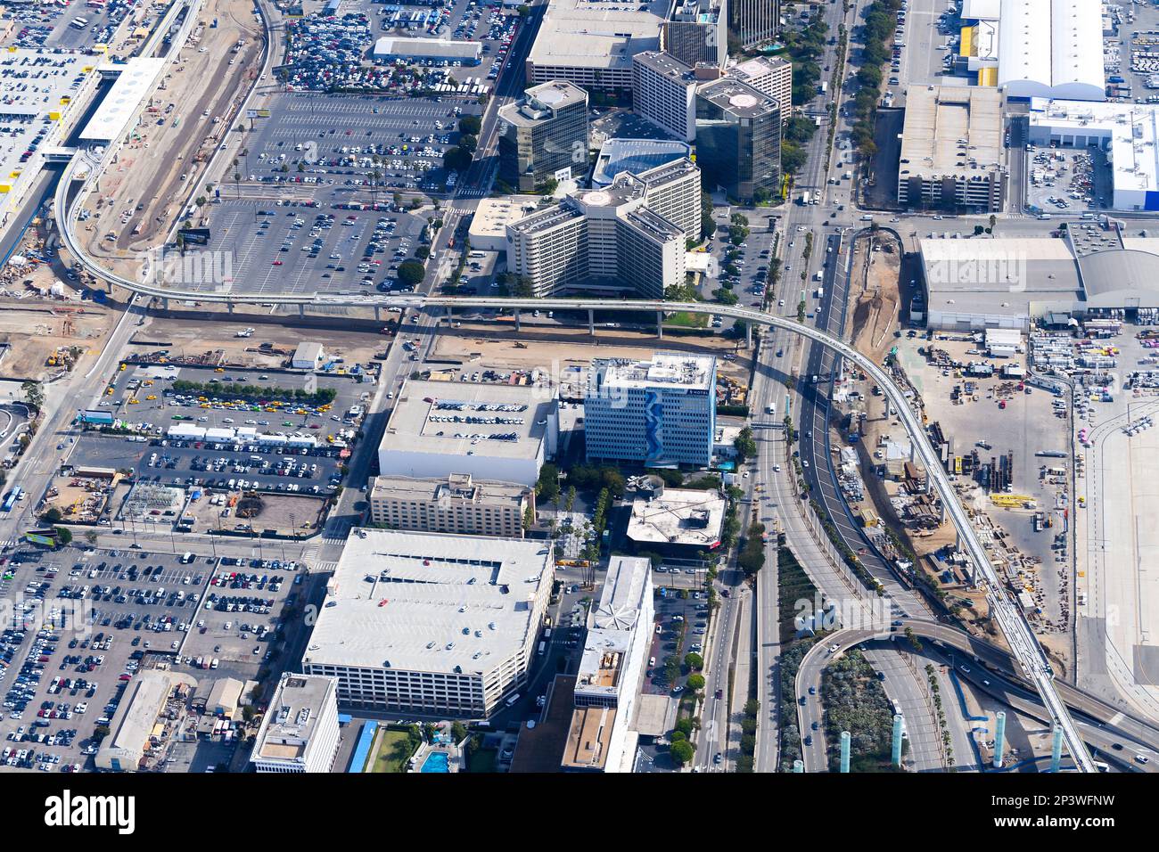 LAX Automated People Mover trails over Century Boulevard near LAX ...