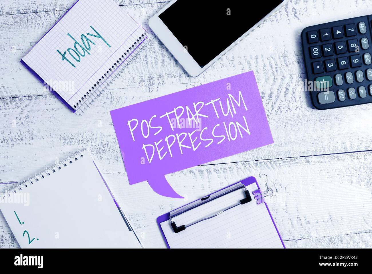 Conceptual display Postpartum Depression. Word for a mood disorder ...