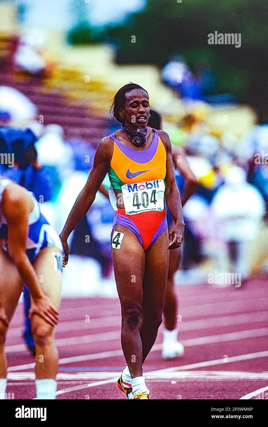 Jackie Joyner-Kersee competing in the Heptathlon at the 1995 USA ...