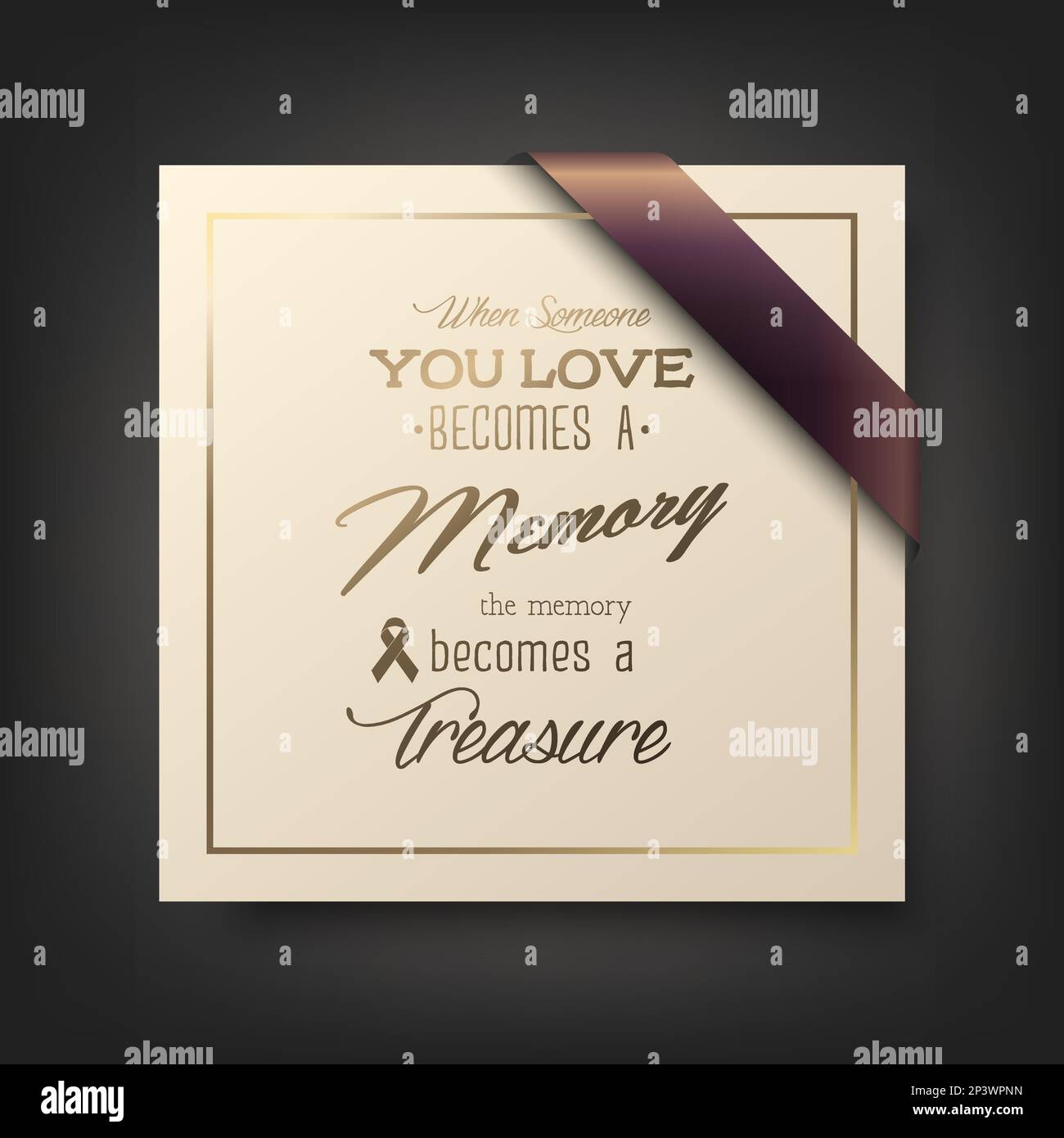 Vector Square Funeral Card. When Someone You Love Becomes a Memory the ...