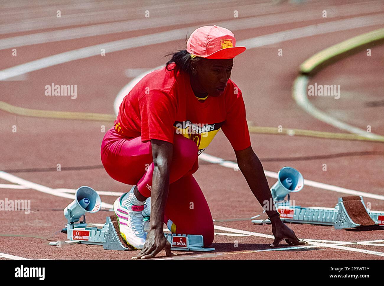 Jackie Joyner-Kersee competing in the Heptathlon at the 1991 USA ...