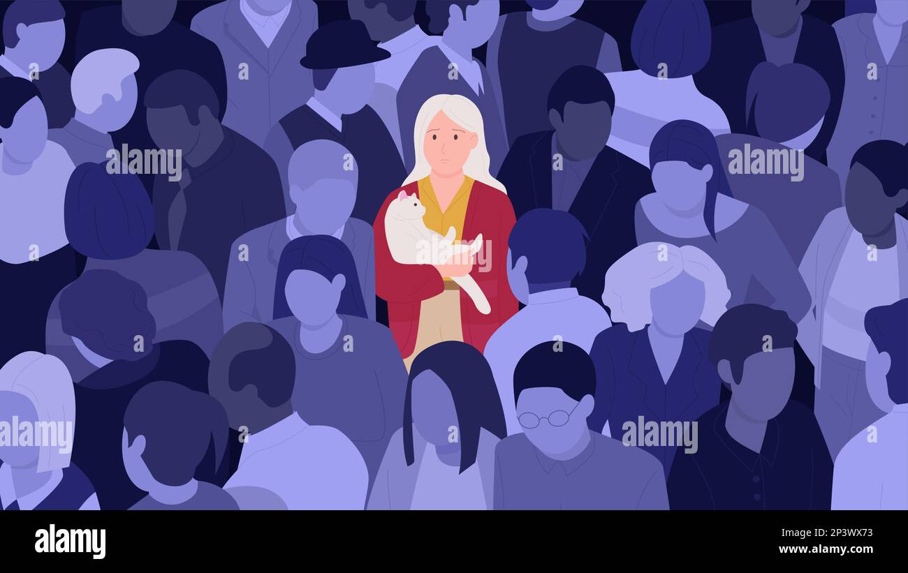 Woman standing alone sad Stock Vector Images - Alamy