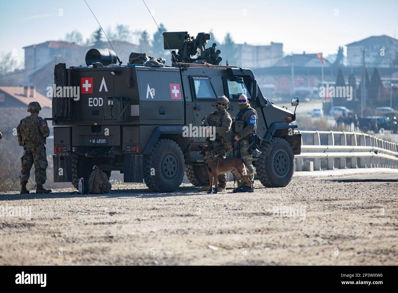 KFOR Regional Command-East (RC-East) clears a bridge in Mitrovica ...
