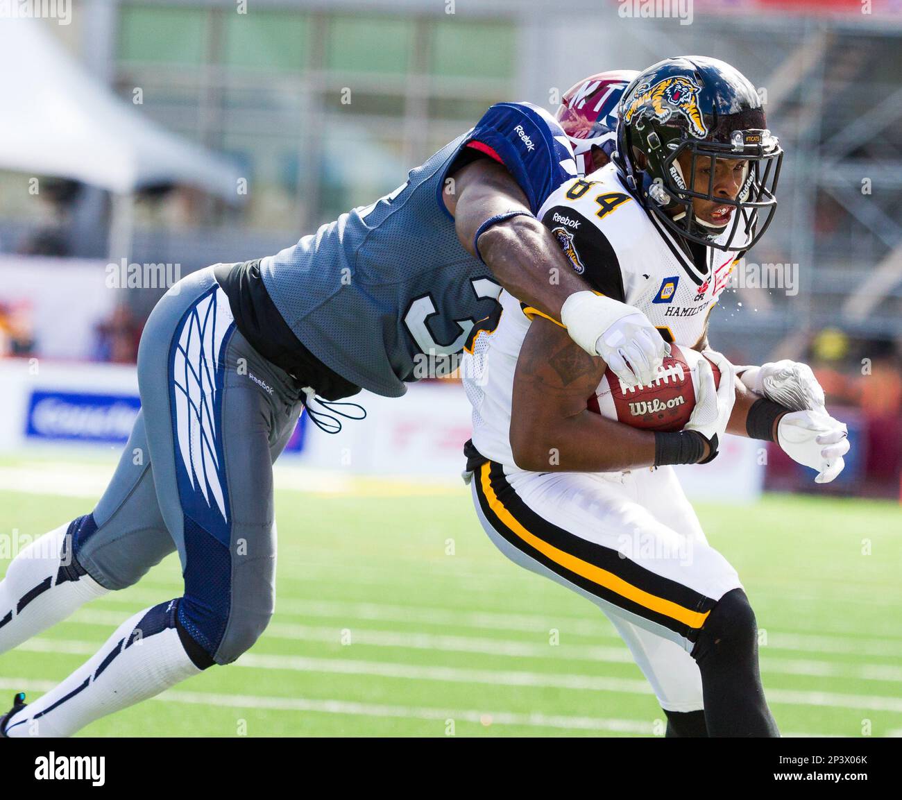 SEP 07, 2014 : Hamilton Tiger-Cats wide receiver Bakari Grant #84 gets ...