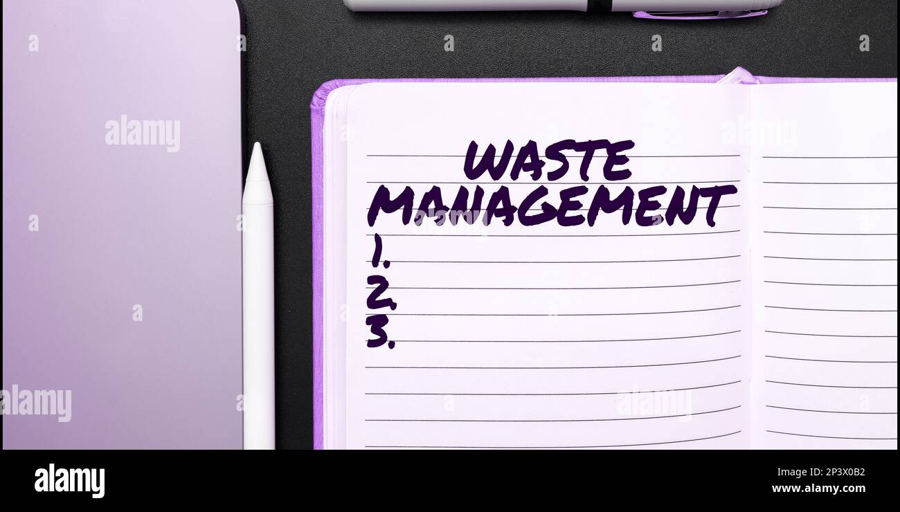 Text showing inspiration Waste Management. Word Written on actions ...