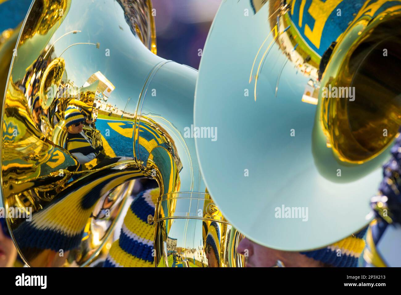 22 NOV 2014: The University of Delaware marching band performs before ...