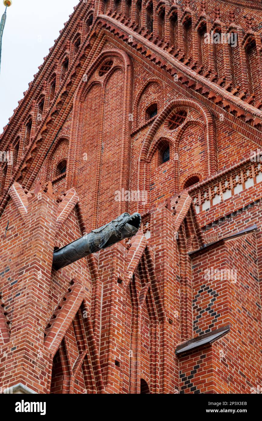 Gargoyle on the cathedral in Frombork, Poland. Frombork is famous for ...