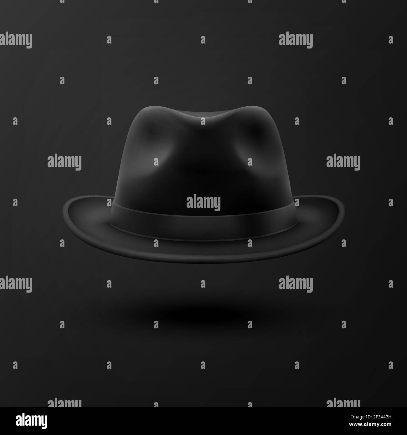 Vector 3d Realistic Black Vintage Classic Gentleman Black Hat, Cap Icon ...