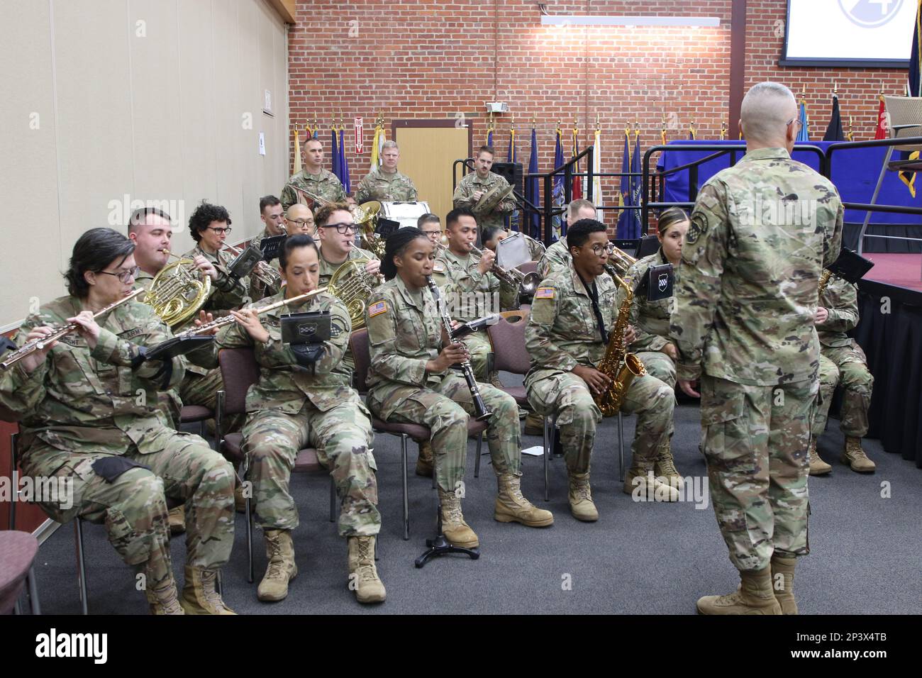 The 380th Army Reserve Band, 99th Reserve Division under the direction ...