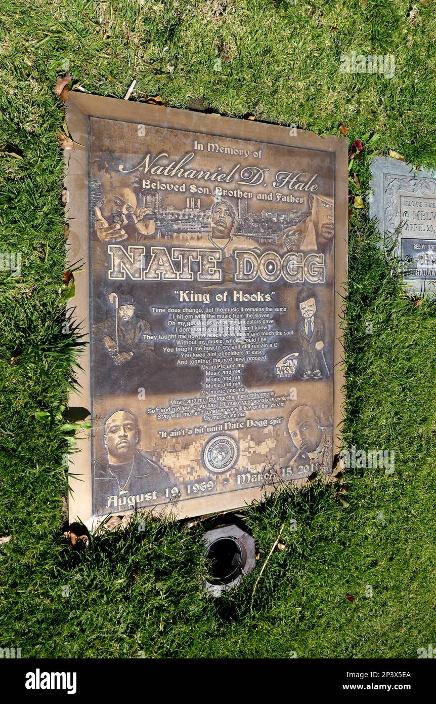 Long Beach, California, USA 2nd March 2023 Rapper Nate Dogg's Grave in Gardens of the Sacrament ...
