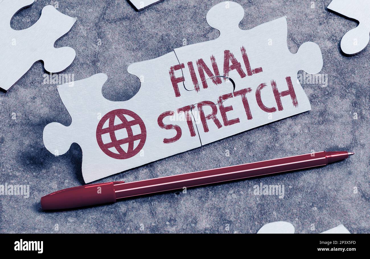 Text caption presenting Final Stretch. Business idea Last Leg ...