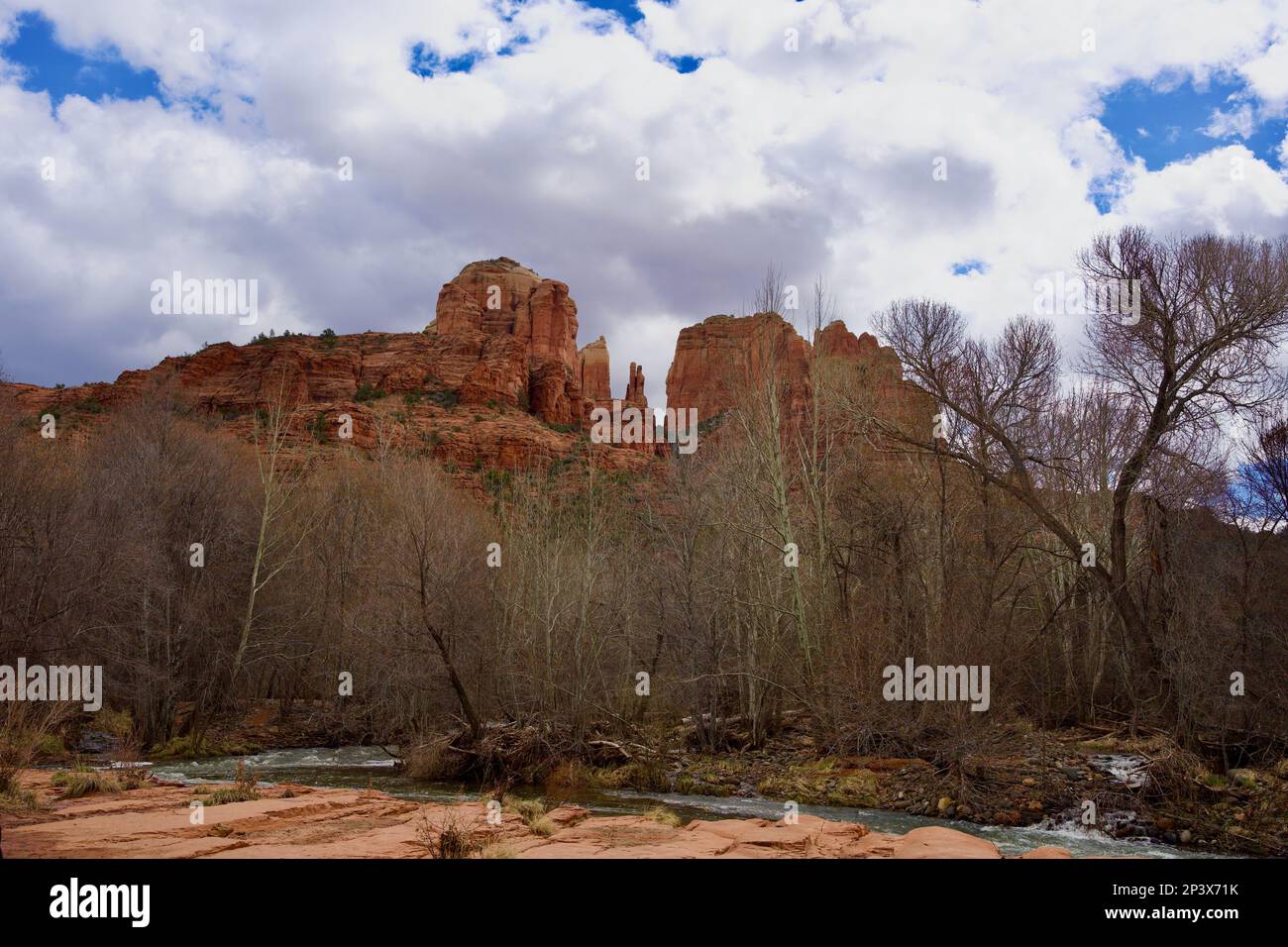 Red Rocks Sky trees formation Stock Photo - Alamy