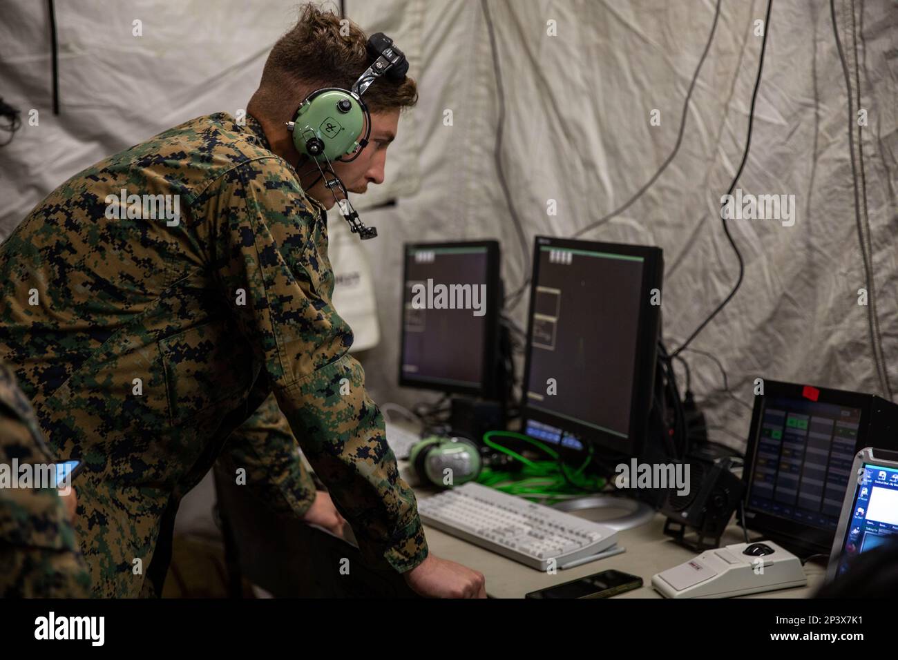 U.S. Marine Corps Sgt. Gabe Martin, an air traffic controller with ...