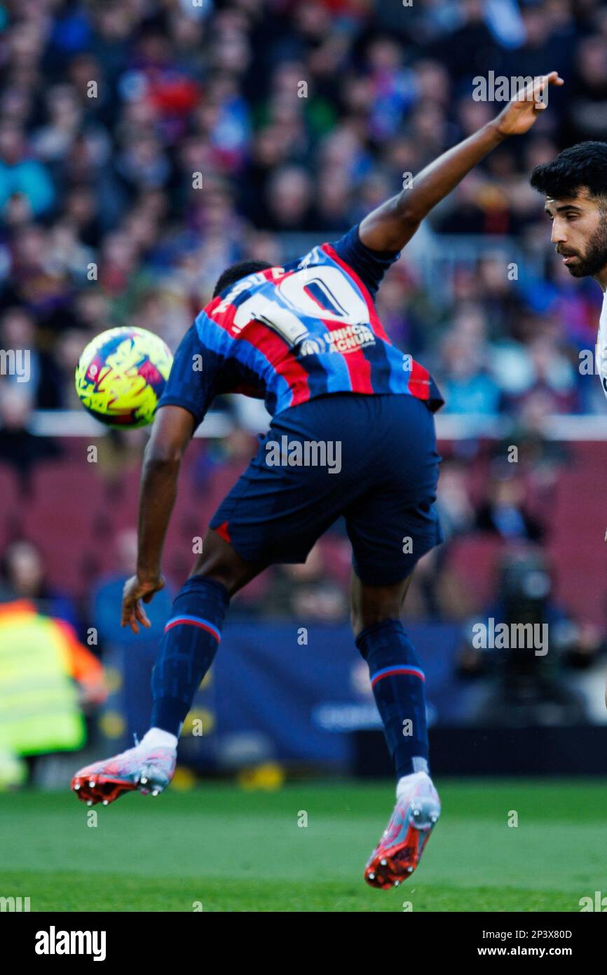 Barcelona, Spain. 5th Mar, 2023. Ansu Fati in action during the LaLiga ...