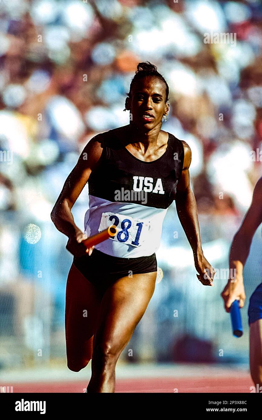 Jackie Joyner-Kersee competing at the 1994 United States Olympic ...
