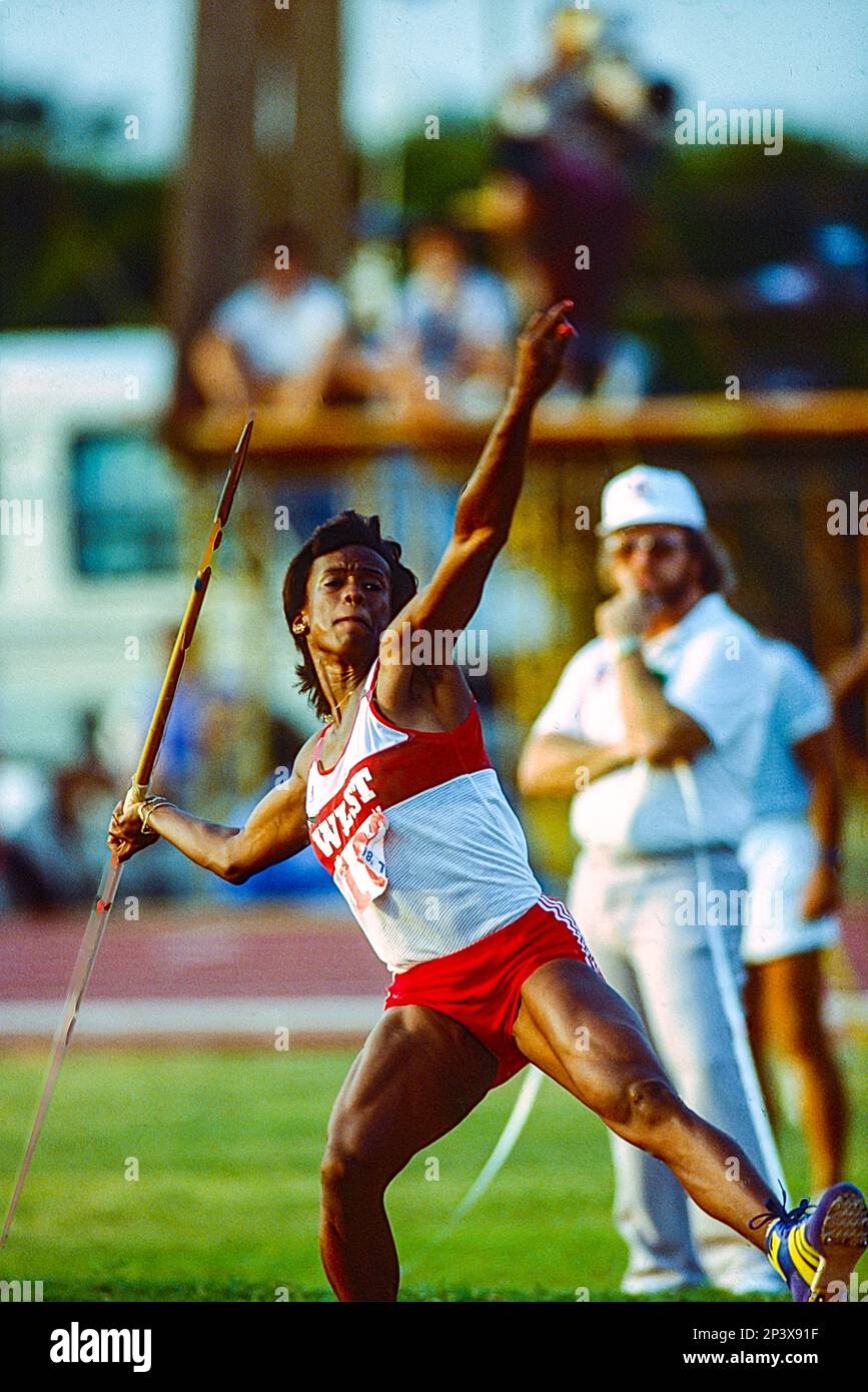 Jackie Joyner-Kersee competing at the 1986 US Olympic Festival Stock ...