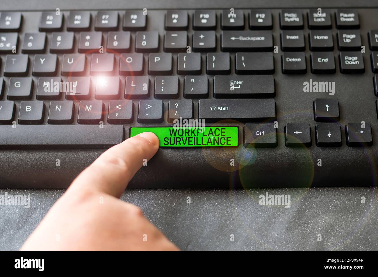 Sign displaying Workplace Surveillance. Word for protection of ...