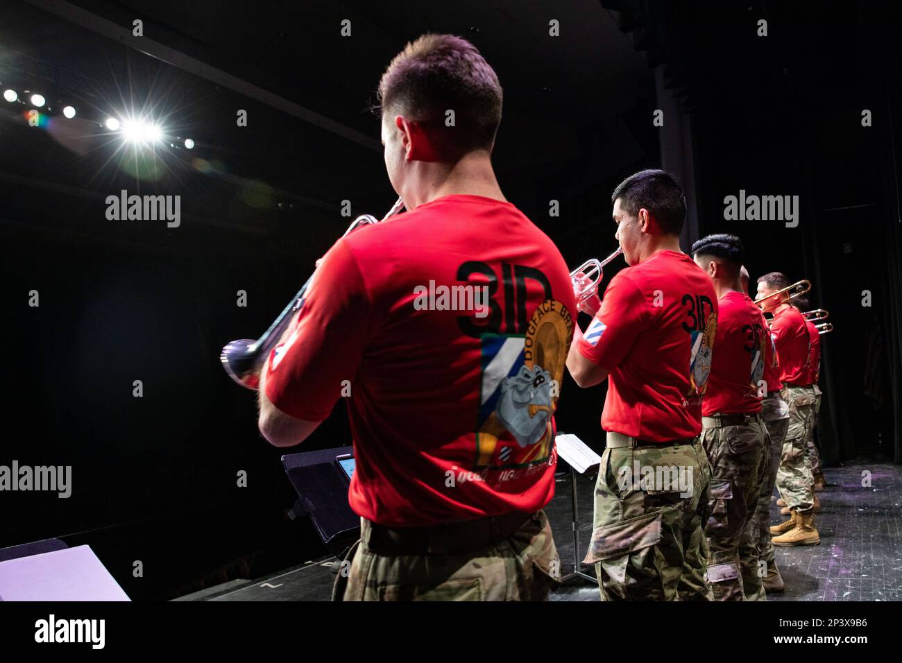 The Dogface Brass Band section of 3rd Infantry Division Band performs ...