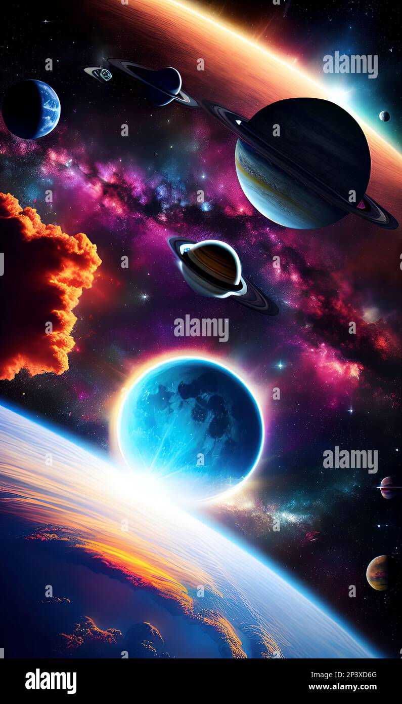Galaxy With Planets Backrounds