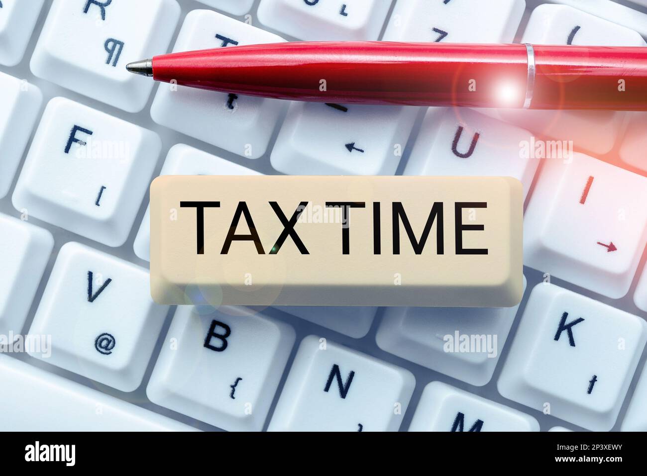 Conceptual caption Tax Time. Business showcase compulsory contribution ...