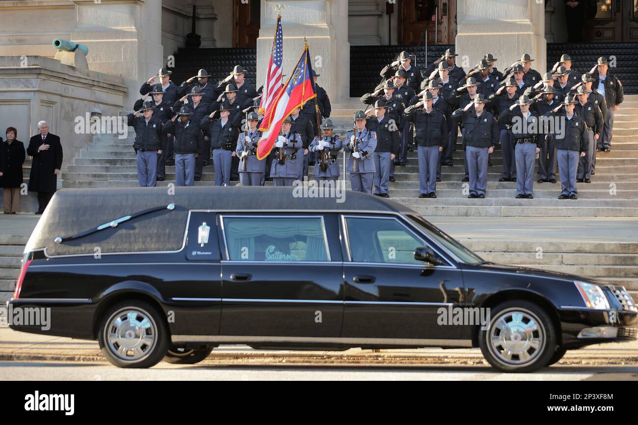 The Georgia State Patrol saluted former Georgia Gov. Carl Sanders who ...